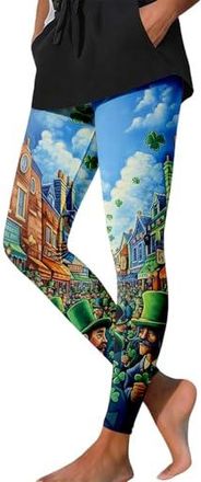 Generic St Legging pour femme - Taille haute - Legging anti-roulis - Legging de yoga long - Legging de loisirs - Pantalon blanc - Yoga, bleu ciel, 3XL