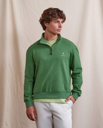Faguo Sweat zipp&eacute; vert coton bio