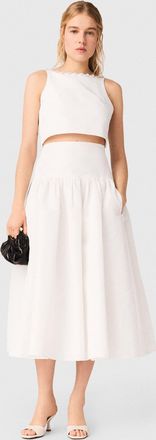 Maje Kurzes Tafttop Mit Schmuckkragen - Wei&szlig; - Maje