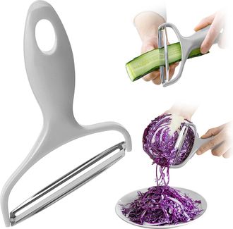 Generic Kohlzerkleinerer für die Küche, mit 10 cm Stahlklinge, manueller Kohlschneider, Schäler für Krautsalat, Grau, 2 Stück