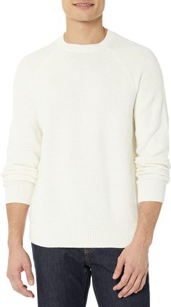 Amazon Essentials Herren Oversize-Pullover mit Rundhalsausschnitt aus strukturierter Baumwolle, Eierschalenweiß, 5XL Große Größen