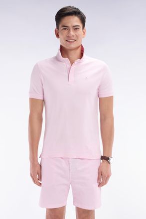 Eden Park Polo &Agrave; Manches Courtes En Piqu&eacute; Coton Stretch Rose P&acirc;le Coupe Ajust&eacute;e