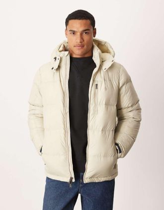 Polo Ralph Lauren Gorham - Isolierte Daunen-Pufferjacke in Sandbeige mit Markenlogo-Neutral