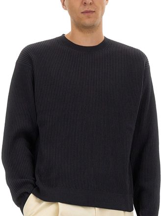 STUDIO NICHOLSON Cotton Knit Sweater - Blue