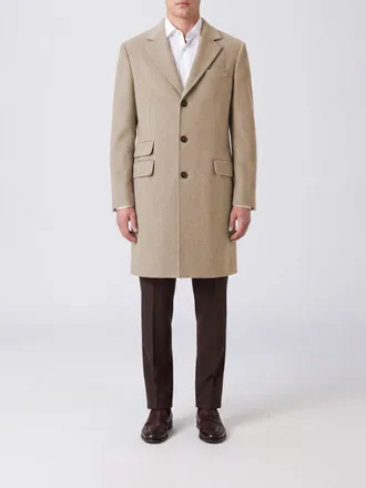 Brunello Cucinelli Manteau droit en pur cachemire avec revers classiques
