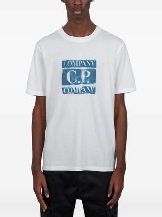 C.P. Company t-shirt en jersey &agrave; logo d&eacute;lav&eacute; - Blanc