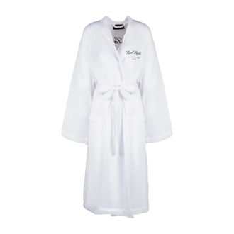 Karl Lagerfeld Homme, V&ecirc;tements de nuit et de d&eacute;tente, Blanc, Taille: M Peignoir gaufr&eacute; dh&ocirc;tel