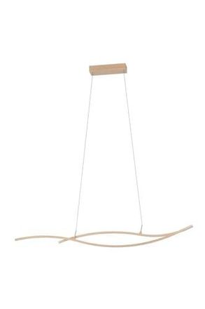 Eglo Suspension luminaire Grisolia, lampe de plafond suspendue au design incurv&eacute;, lustre pour salle &agrave; manger et salon, m&eacute;tal et plastique imitation bois, b