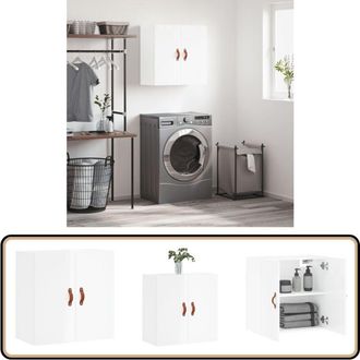 vidaXL Wandschrank Hochglanz-Weiß 60x31x60 cm Holzwerkstoff - Hängeschrank - Wandschrank - Aufbewahrungsraum - Weißer Schrank - Wohnzimmermöbel