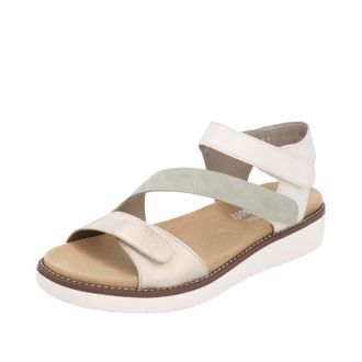 Remonte Sandale REMONTE, Damen, Gr. 38, sanftes wei&szlig;, salbei, Leder, Lederimitat, Schuhe Sandale, Sommerschuh, Klettschuh, Sandalette, Riemchensandale mit Sof