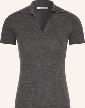Max Mara Strick-Poloshirt Albero grau