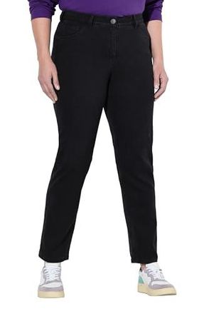 Ulla Popken Jeans, Boyfriend Pantalon d&eacute;contract&eacute;, Noir, 38W / 32L Femmes