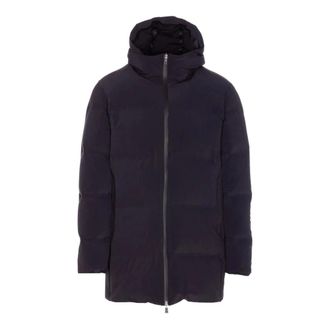 Herno Schwarzer gef&uuml;tterter Mantel mit Kapuze - - Coats - Herren - Schwarzk - XL