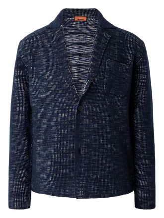Missoni blazer texturé à simple boutonnage - Bleu