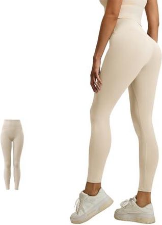 Generic Legging taille haute pour femme, contr&ocirc;le du ventre, doux comme du beurre, non transparent, pantalon de yoga pleine longueur pour entra&icirc;nement, course