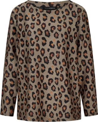 Doris Streich Sweatshirt Ottoman Leo Print - - Tops - Damen - Braun - 4XL