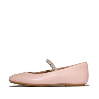 FitFlop DELICATO Damen Ballerinas mit Perlen und Kristallen aus Leder, Faded Blush, 39 EU, Faded Blush, 39 EU