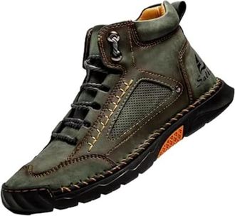 Generic Bottes orthopédiques confortables pour homme - Pour la randonnée, le travail, la randonnée, le travail - Pieds nus - Chaussures en cuir, Vert, 42 2/3 