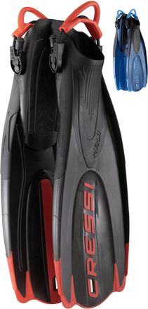Cressi Maui Fins Schwarz/Rot (Dive Center) L/XL (44/47) - Unisex Verstellbare Flossen mit EBS System zum Schwimmen und Schnorcheln