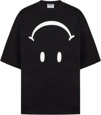 Moschino Baumwoll-Jersey-T-Shirt mit Inverted Smiley Print - - Tops - Herren - Schwarzk - L