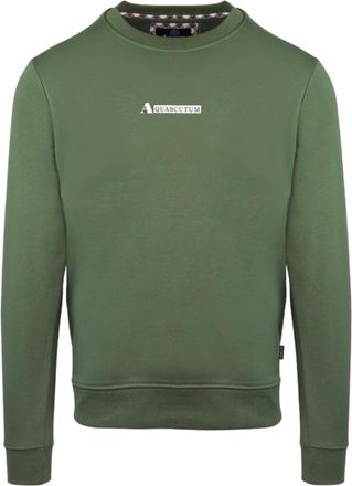 Aquascutum Sweatshirt f&uuml;r Herren, Gerippter Kragen, Baumwollmischung, Regul&auml;r (Milit&auml;rgr&uuml;n)