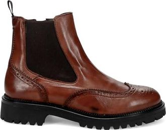 Sangiorgio Bottines pour femme CHELSEA BROGUE Cuir Cuir - D610 CUIR - Taille 37, marron, 37 EU