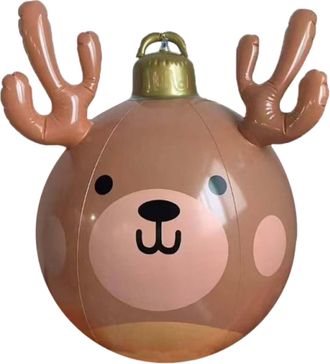 Generico Aufblasbare Weihnachtskugel mit Hirsch, Weihnachten im Freien mit | Urlaubszubehör für Bauernhof, Schule, Wohnheim, Garten, Hof