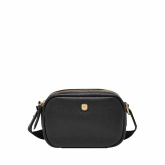 Fossil Logan Leder oder Nylon Handtasche f&uuml;r Damen Holzkohle Schwarz 22.86L cm x7.62Wcm x15.24 H cm
