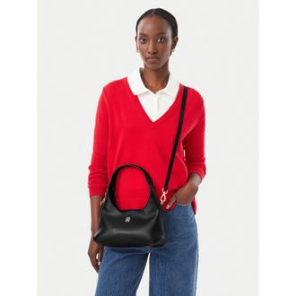 Tommy Hilfiger Handtasche Tommy Hilfiger Th Everyday Mini Hobo AW0AW19185 Schwarz