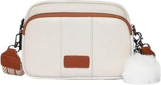 Generic Compatible for les femmes sac &agrave; main femme avec large bandouli&egrave;re cheveux ampoule Sac(Beige Brown Strip)