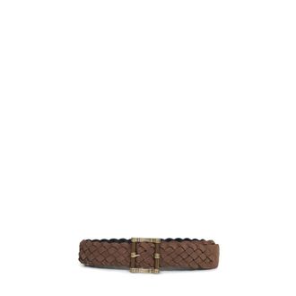 Etro Femme, Accessoires, Brun, Taille: 90 CM Ceinture R&eacute;versible en Cuir Tress&eacute;