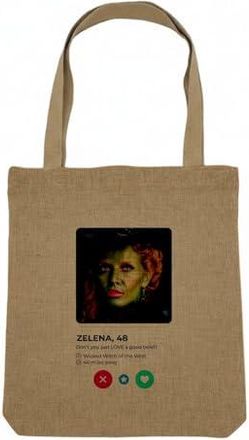 Fabulous Sac Shopping Tote Bag Aspect Lin - Zelena Sorci&egrave;re R&eacute;seau Social Rencontre Amour - Sac de Courses Toile Epaisse 360g Beige Naturel Cabas Port&eacute; Epaule 