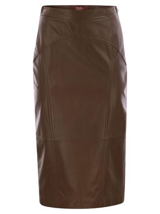 Max Mara Taiga Nappa en cuir Jupe crayon