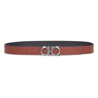 Ferragamo Homme, Accessoires, Brun, Taille: 95 CM Ceinture R&eacute;versible Gancini