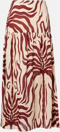 Johanna Ortiz Bedruckter Maxirock aus Leinen
