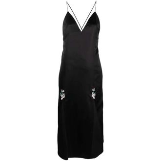 Wales Bonner Kristallverziertes Satinkleid - - Dresses - Damen - Schwarzk - L