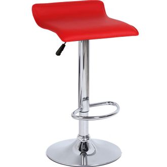 Generic H&ouml;henverstellbarer Barhocker Mit Ergonomischer R&uuml;ckenlehne Und PU-Sitz - Schwarz, 55-75 cm(Red)