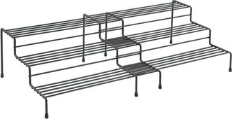 Metaltex 2 estantes para especias, extensibles, color negro, 28/55 x 23 x 13 cm