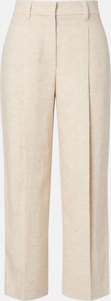 Brunello Cucinelli Weite Cropped-Hose aus Leinen, Seide und Hanf