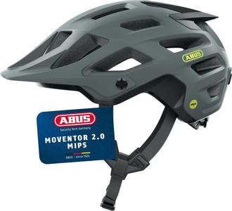 ABUS MTB-Helm Moventor 2.0 MIPS - Fahrradhelm mit Aufprallschutz f&uuml;r den Gel&auml;ndeeinsatz auf dem Mountainbike - All-Mountain-Helm f&uuml;r Damen und Herren - Gra