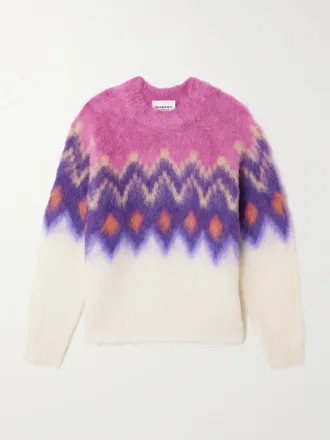 Isabel Marant Pull En Mailles Intarsia Ambre - Rose