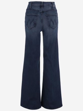 Mother Womens Jeans Wide-Leg Dark Denim Cotton