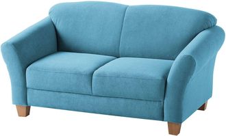 Sit&more home24 Sofa 2-Sitzer Webstoff Blau/Hellblau Webstoff 163 x 84 x 89cm Natur