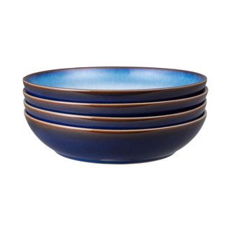 Denby 421048944 Blue Haze Pastaschalen-Set, Steingut, blau
