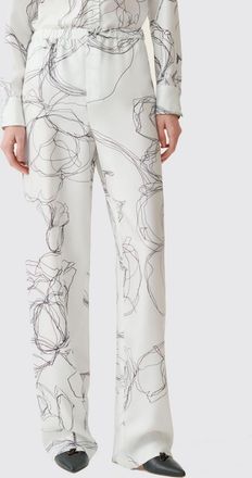 Fabiana Filippi Pantalon palazzo floral en pure soie &agrave; taille &eacute;lastiqu&eacute;e