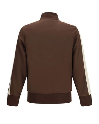 Palm Angels Mens Sweatshirt Classic Logo Brown-Off White Polyester Sweatshirts Brown/off Sweater