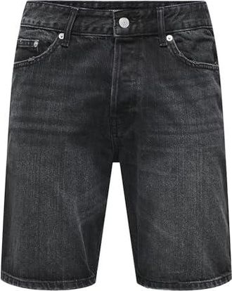 Only & Sons Short en Denim ONSEDGE Taille Moyenne Straight Fit Shorts Black Denim, XXL, Black Denim, XXL