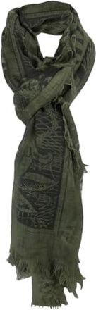 TigerTie foulard olive avec motif One-Dollar-Note avec petit franges - taille 200 x 100 cm