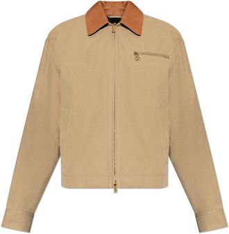 Versace Jacke mit Lederkragen - - Jackets - Herren - Beige - L