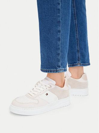 Tommy Hilfiger Sneakers Th Sporty Cupsole Tumbled Ltr FW0FW09024 &Eacute;cru